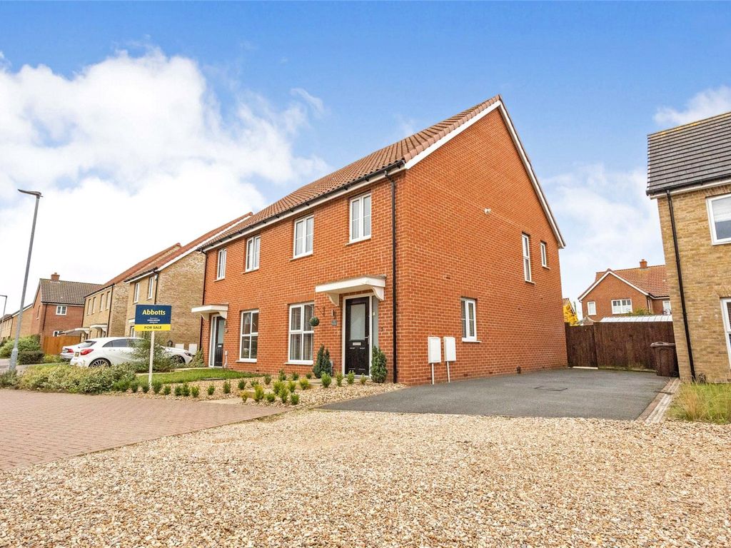 3 bed semi-detached house for sale in Barbastelle Crescent, Hethersett ...