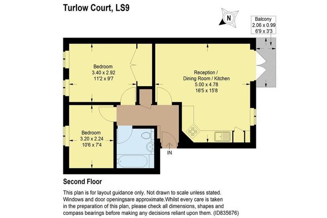Turlow Court, Leeds, West Yorkshire LS9, 2 bedroom flat to rent ...