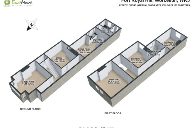 3 bed terraced house for sale in Fort Royal Hill, Worcester WR5 ...