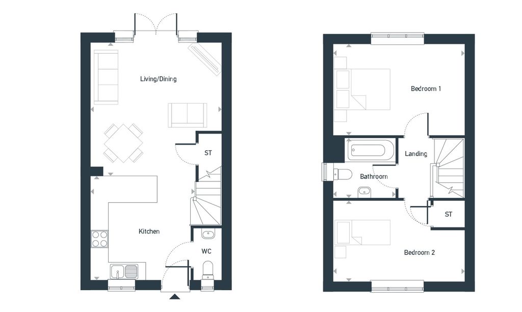 Bierley Lane, Bradford BD4, New home, 2 bed semi-detached house for ...
