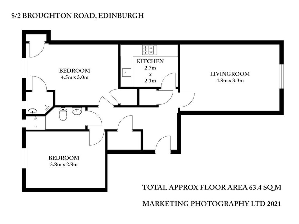 Broughton Road, Edinburgh EH7, 2 bed flat to rent, £1,395 pcm ...
