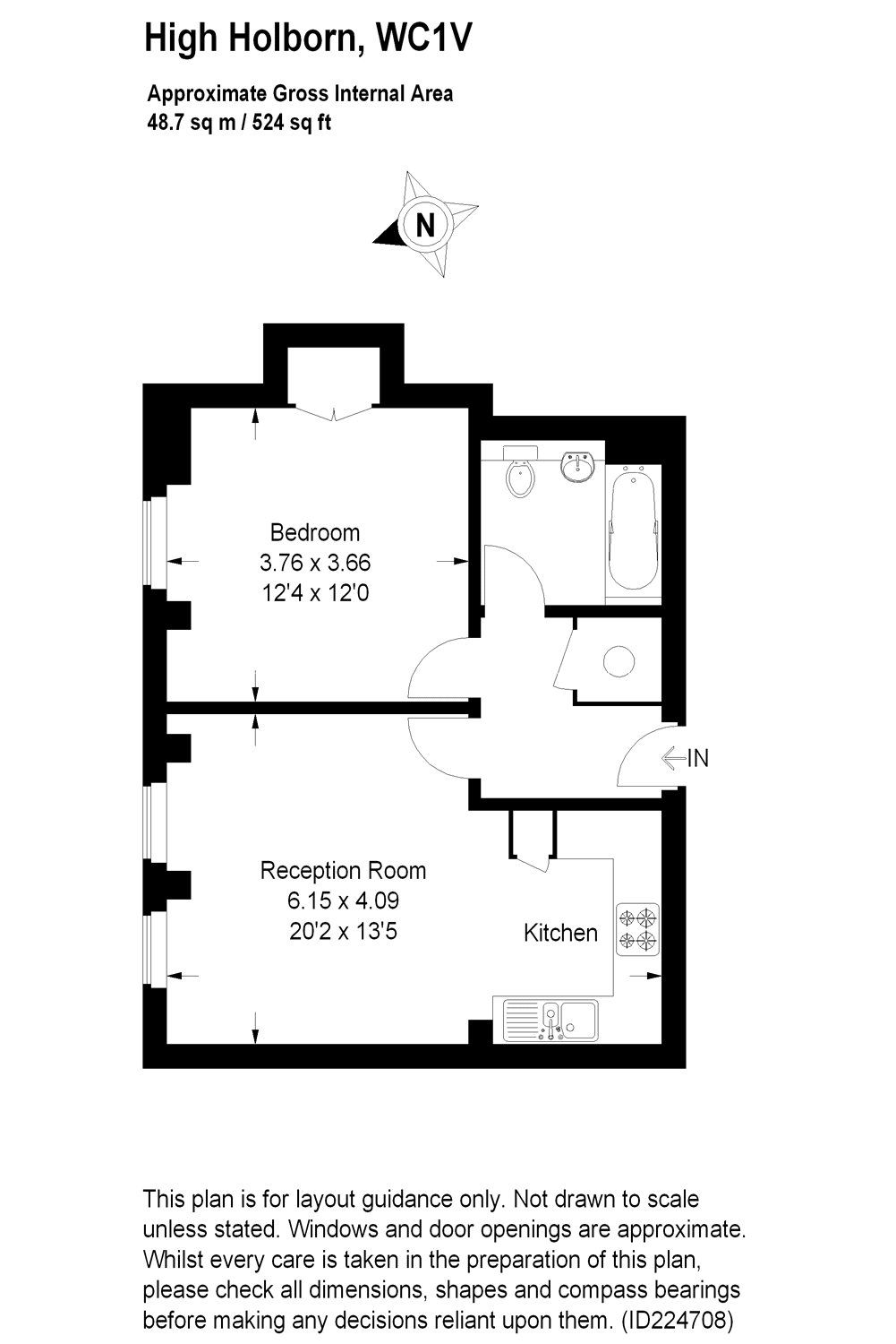 1 bed flat to rent in High Holborn, London WC1V - Zoopla