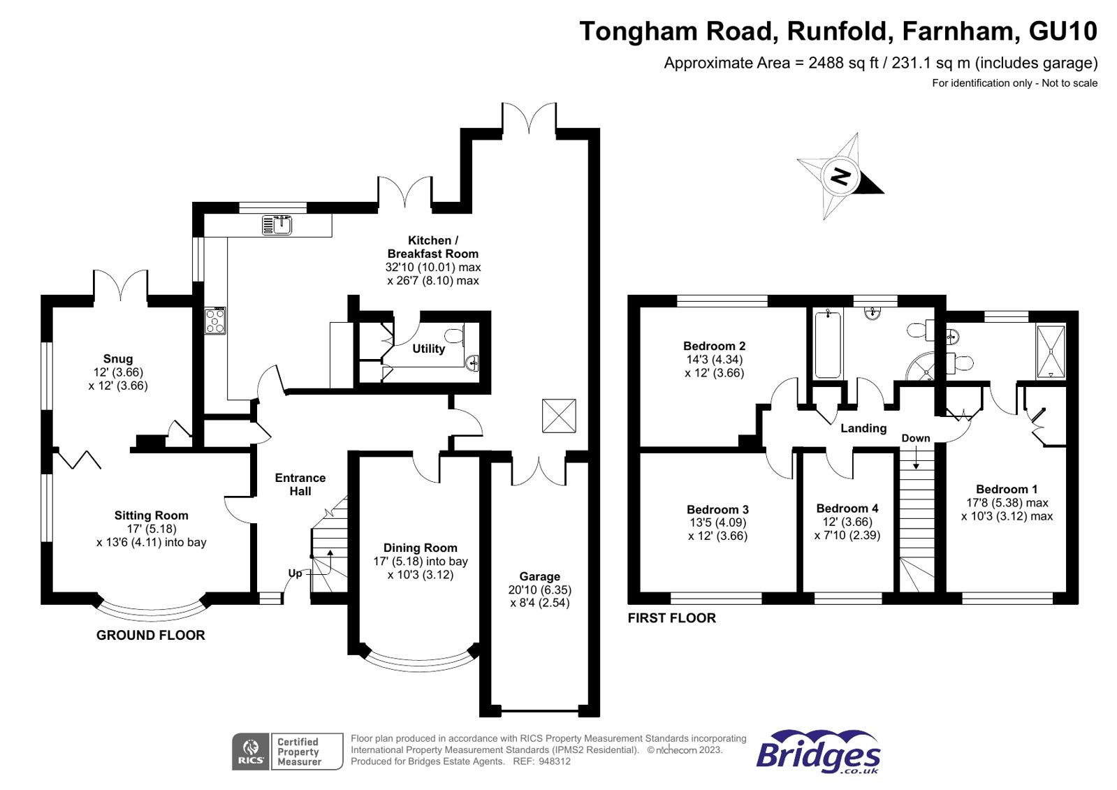 4 bed detached house for sale in Tongham Road, Runfold, Farnham, Surrey ...