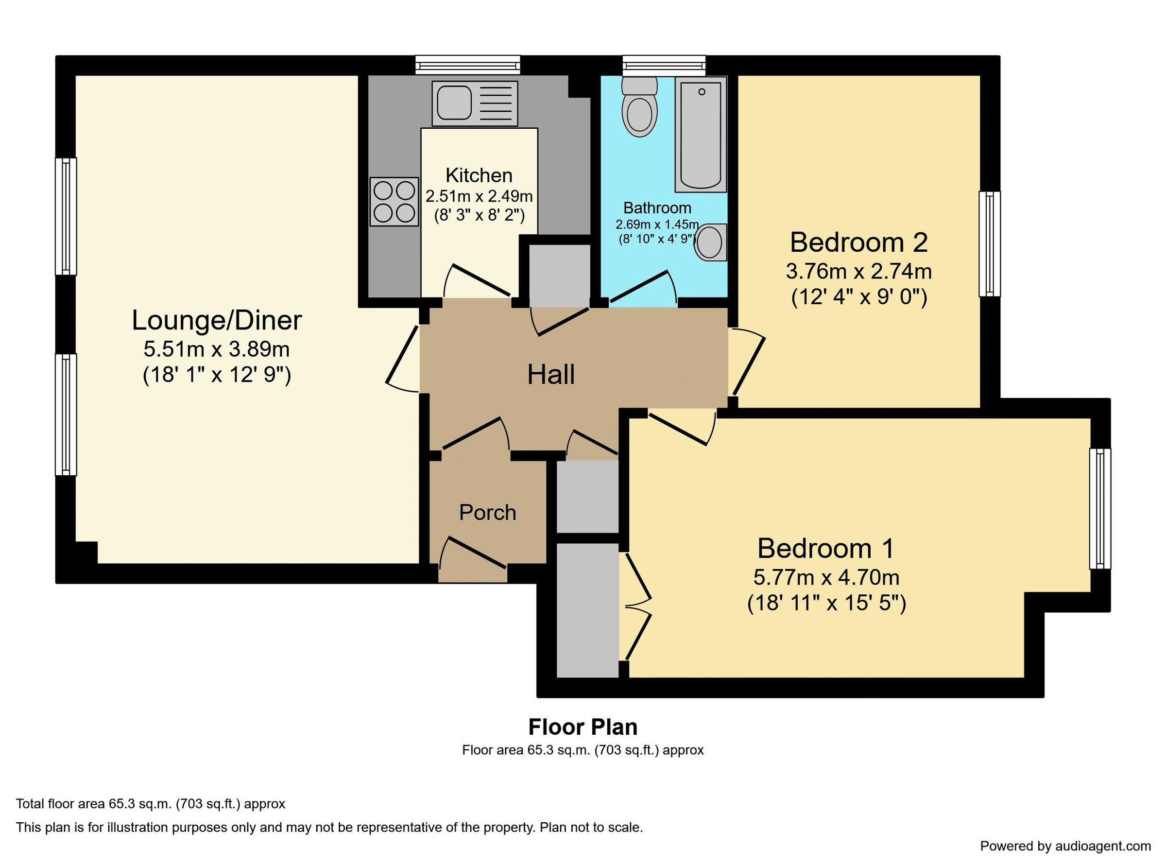 2 bed flat to rent in Pound Road, Aldershot GU12 - Zoopla