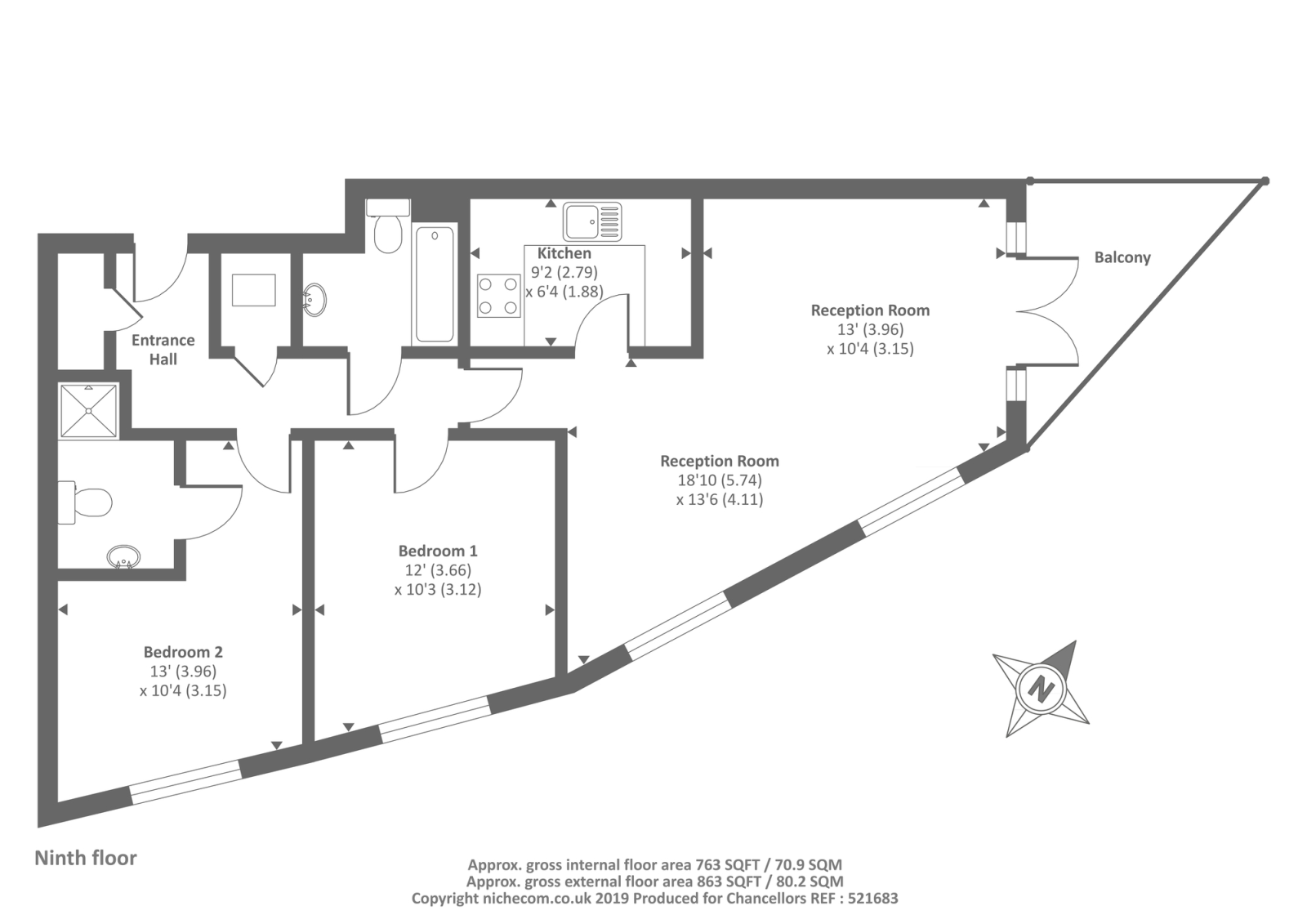 2 bed flat to rent in Station Approach, Woking GU22 - Zoopla