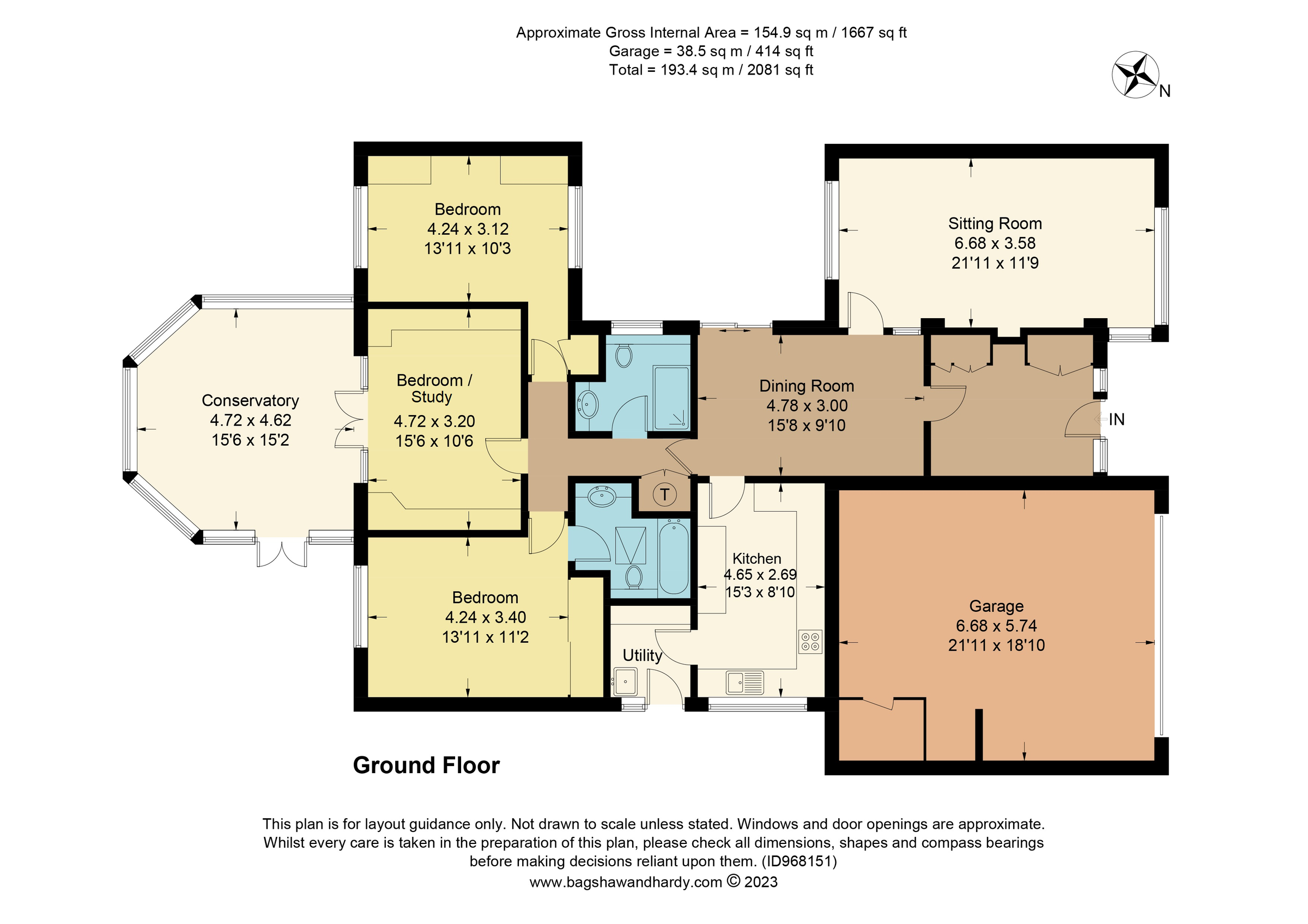 3 bed bungalow for sale in Badingham Drive, Fetcham, Leatherhead ...