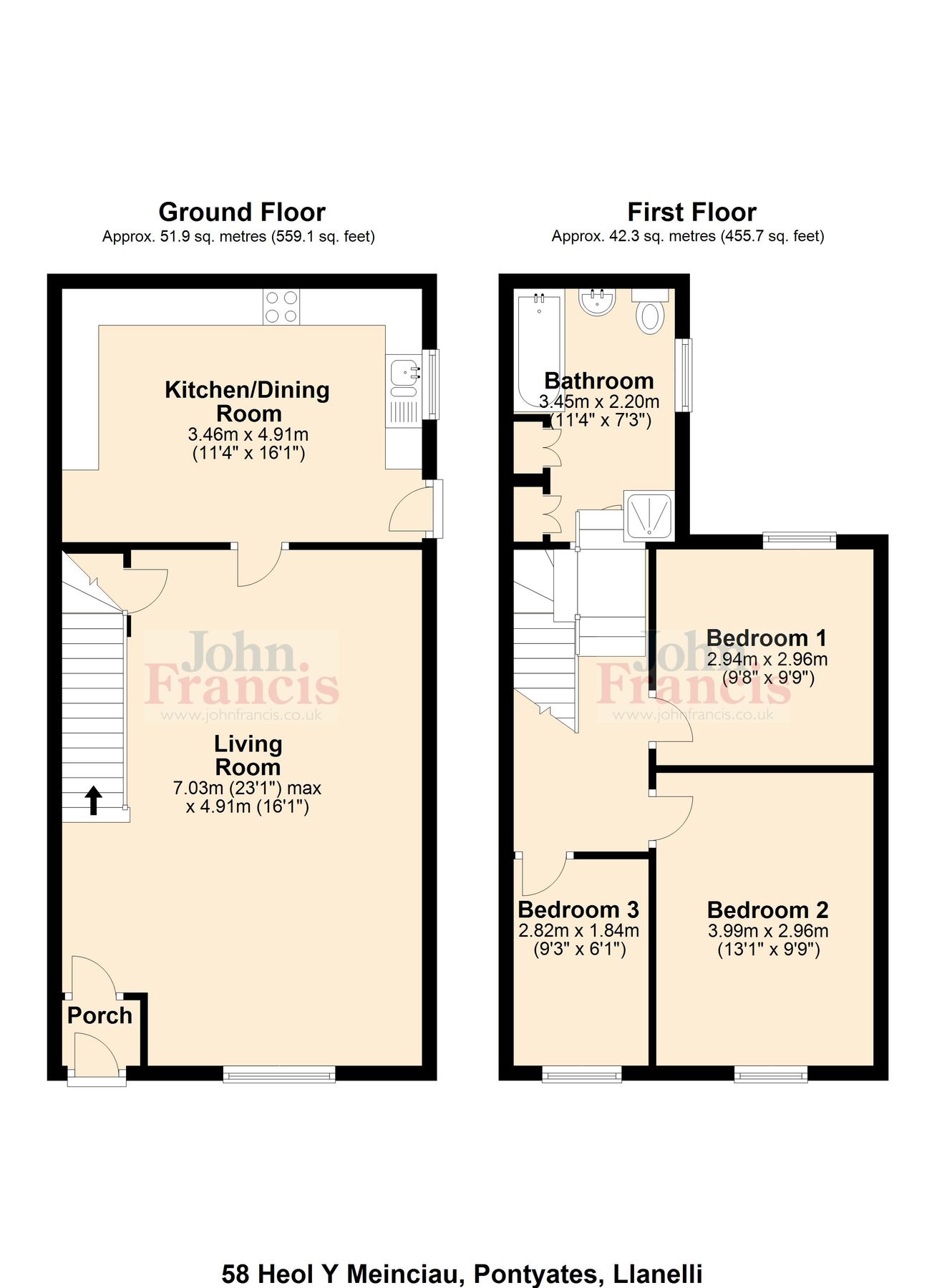 3 bed semi-detached house for sale in Heol Y Meinciau, Pontyates ...