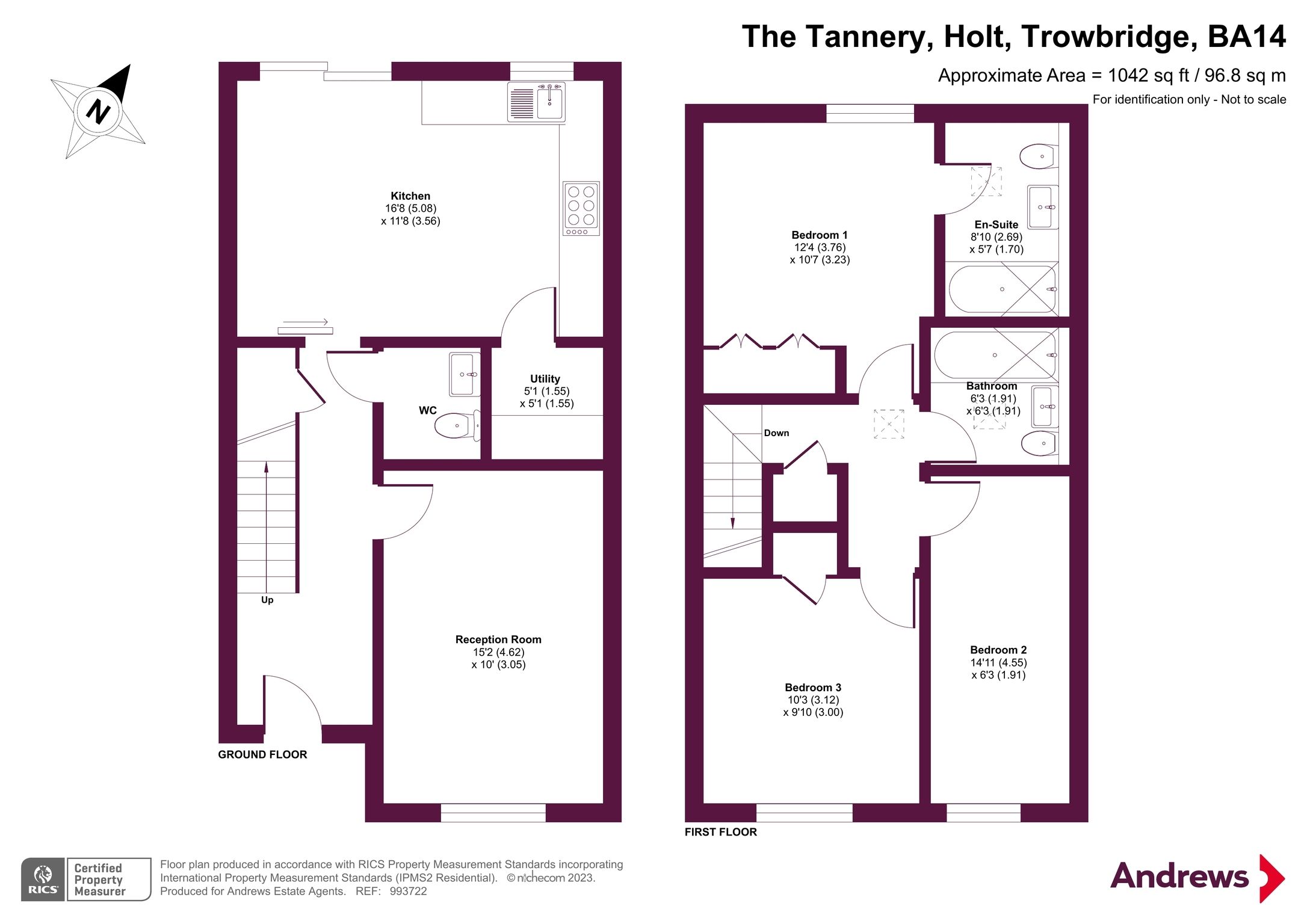 3 bed semi-detached house for sale in The Tannery, Holt, Trowbridge ...