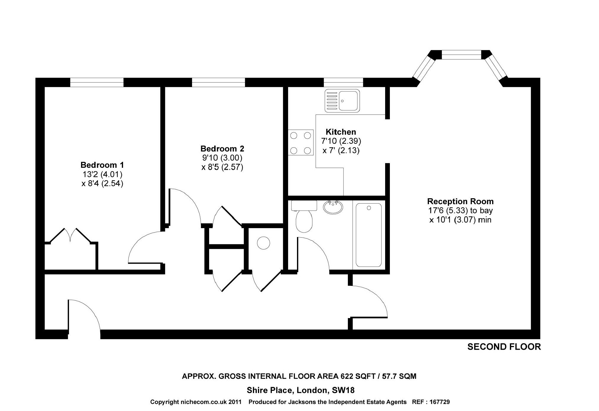 2 bed flat to rent in Shire Place, London SW18 - Zoopla