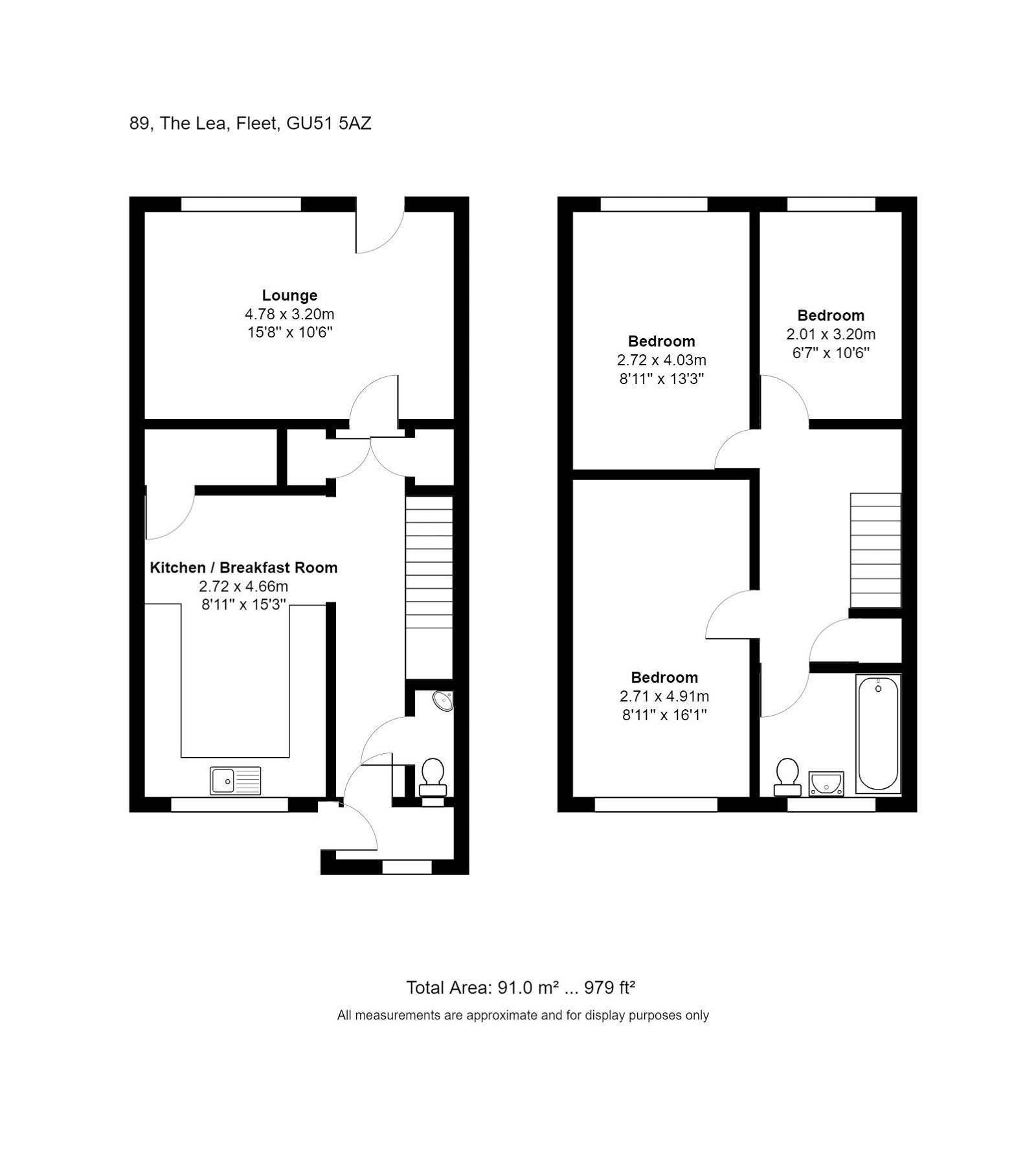 3 bed terraced house for sale in The Lea, Fleet GU51 - Zoopla