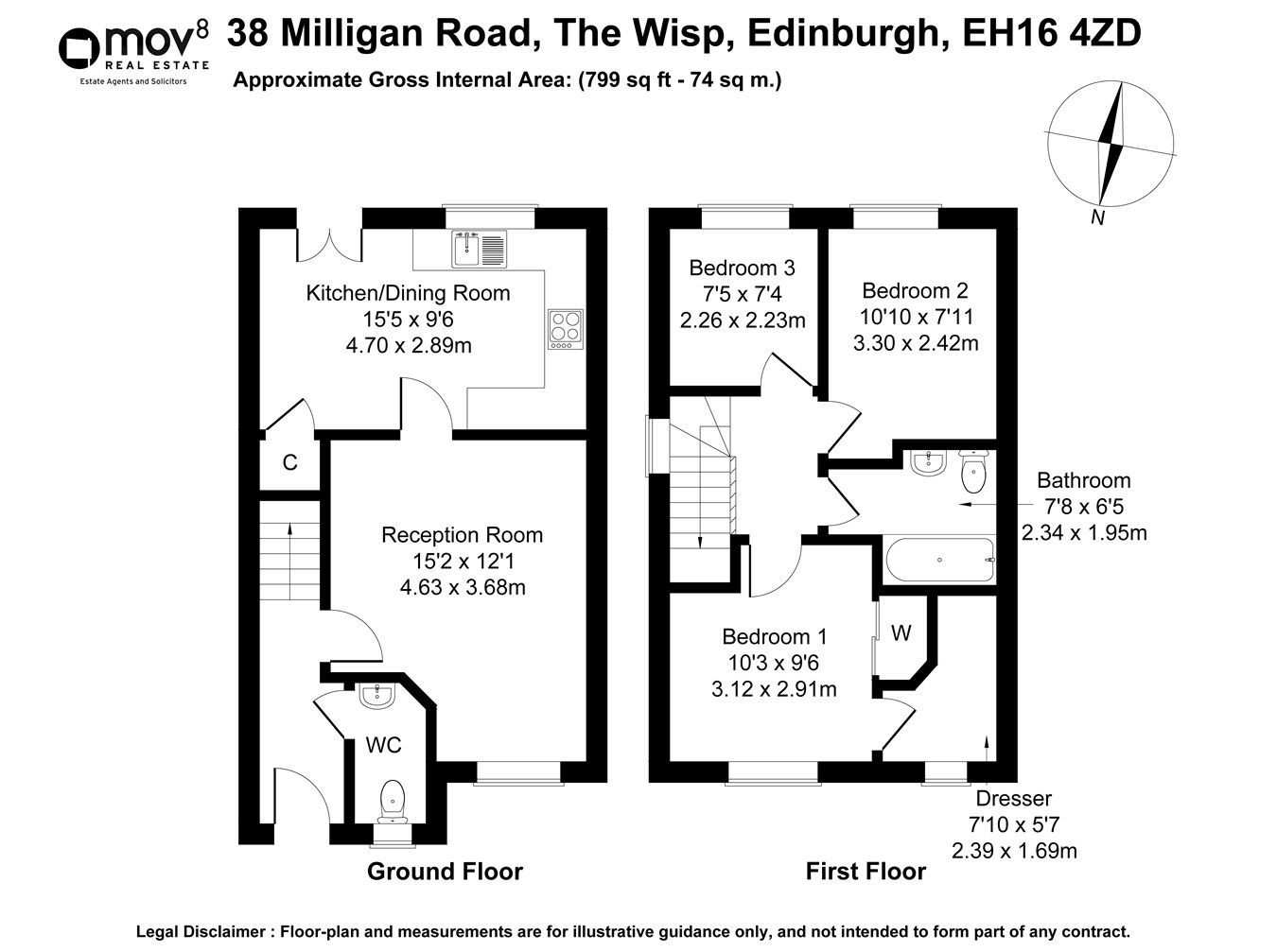 3 bed end terrace house for sale in Milligan Road, The Wisp, Edinburgh ...