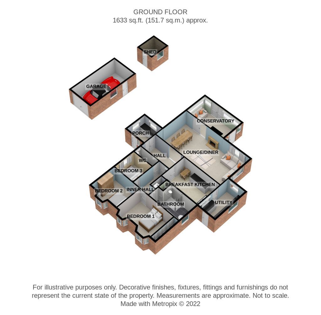 3 bed detached bungalow for sale in Manor Paddock, Allington, Grantham ...