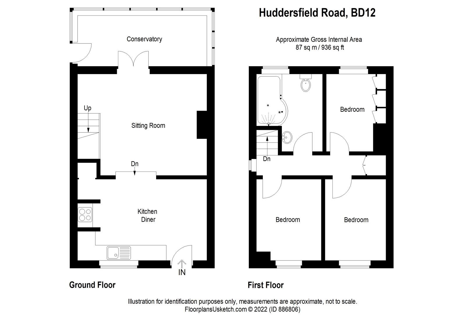 3 Bed Terraced House For Sale In Huddersfield Road Wyke Bradford Bd12