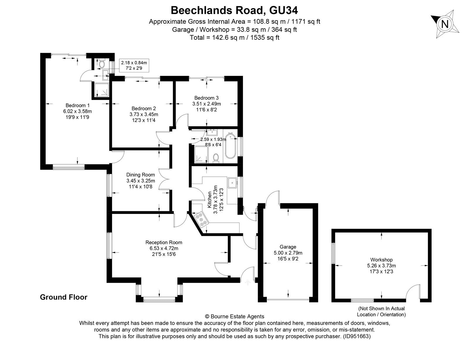 3 bed bungalow for sale in Beechlands Road, Medstead, Hampshire GU34 ...