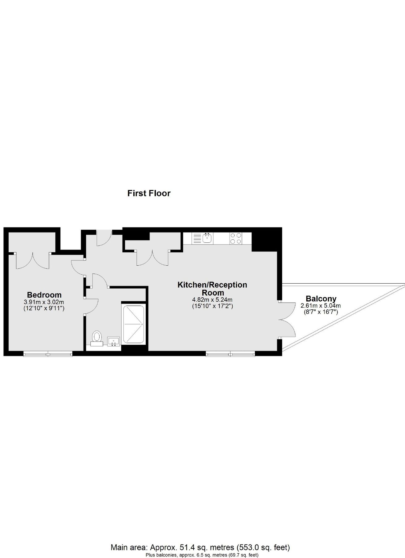 1 bed flat to rent in Filmworks Walk, London W5 - Zoopla