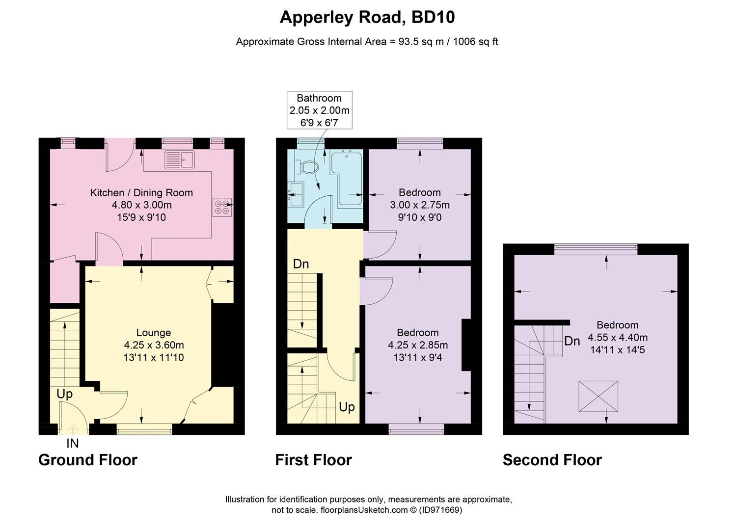 3 bed terraced house for sale in Apperley Road, Apperley Bridge ...