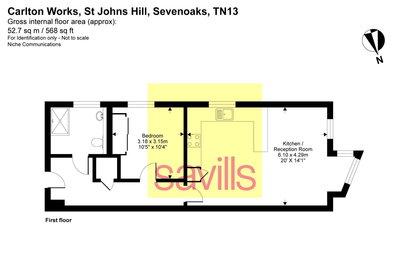 1 bed flat to rent in Carlton House, 61B St. Johns Hill, Sevenoaks ...