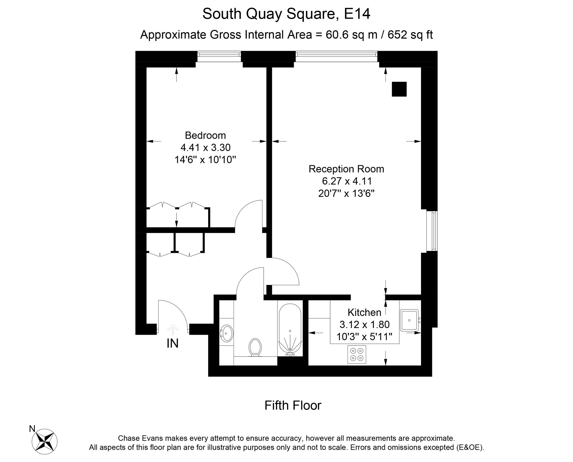 1 bed flat to rent in Discovery Dock West, South Quay Square, London ...