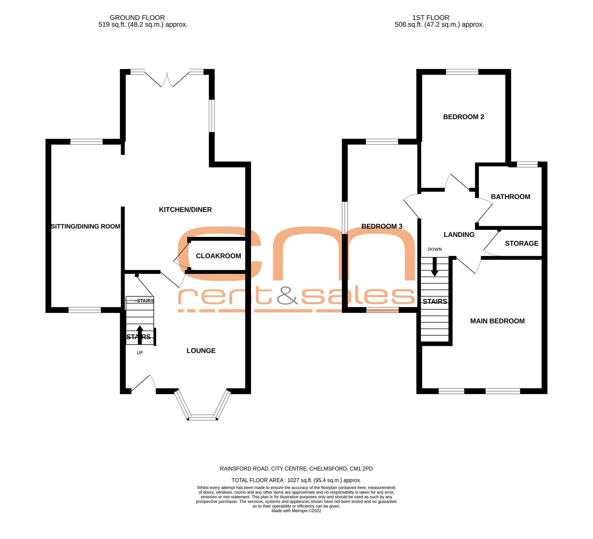 3 bed end terrace house to rent in Rainsford Road, Chelmsford CM1 - Zoopla
