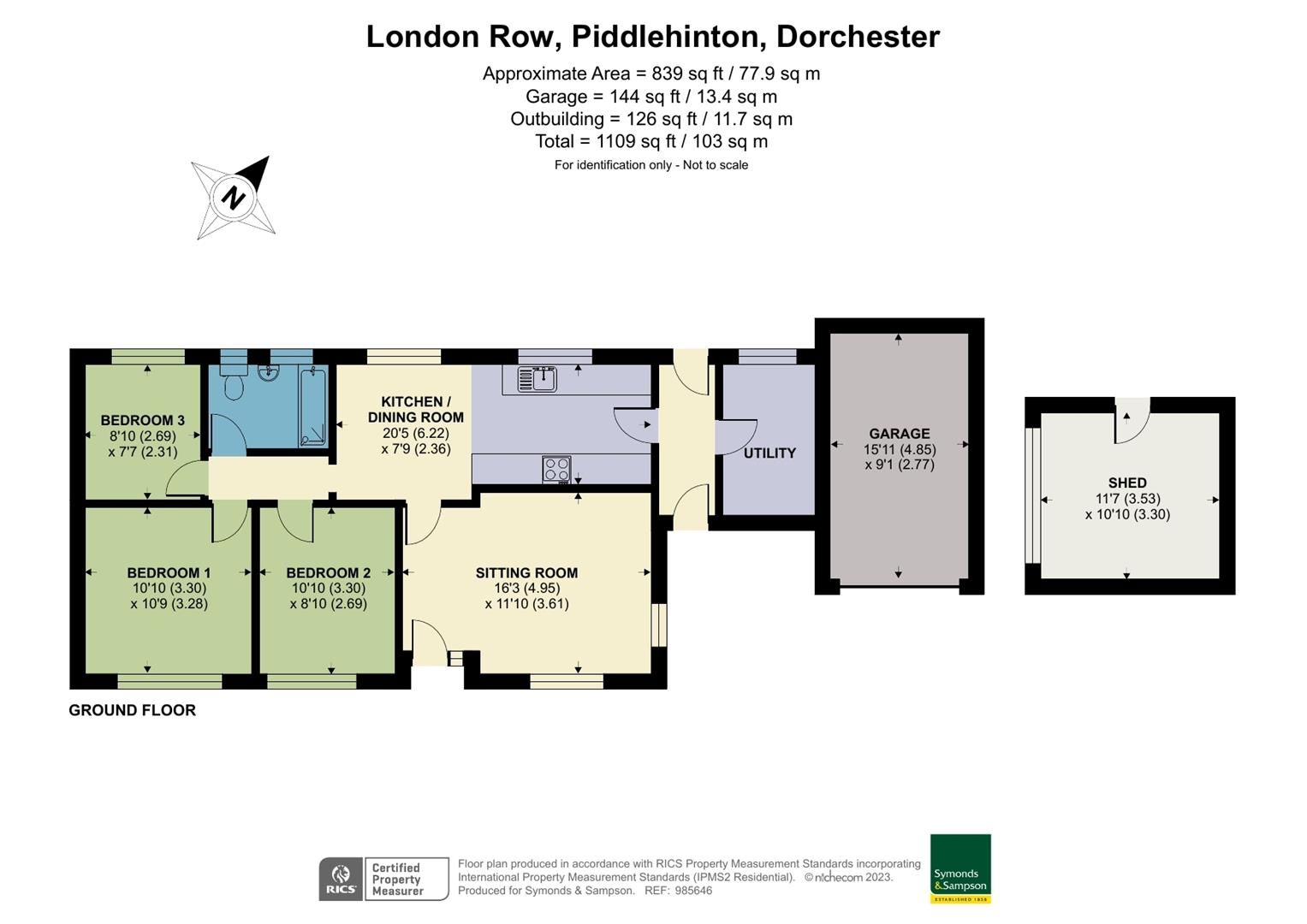 3 bed detached bungalow for sale in London Row, Piddlehinton ...