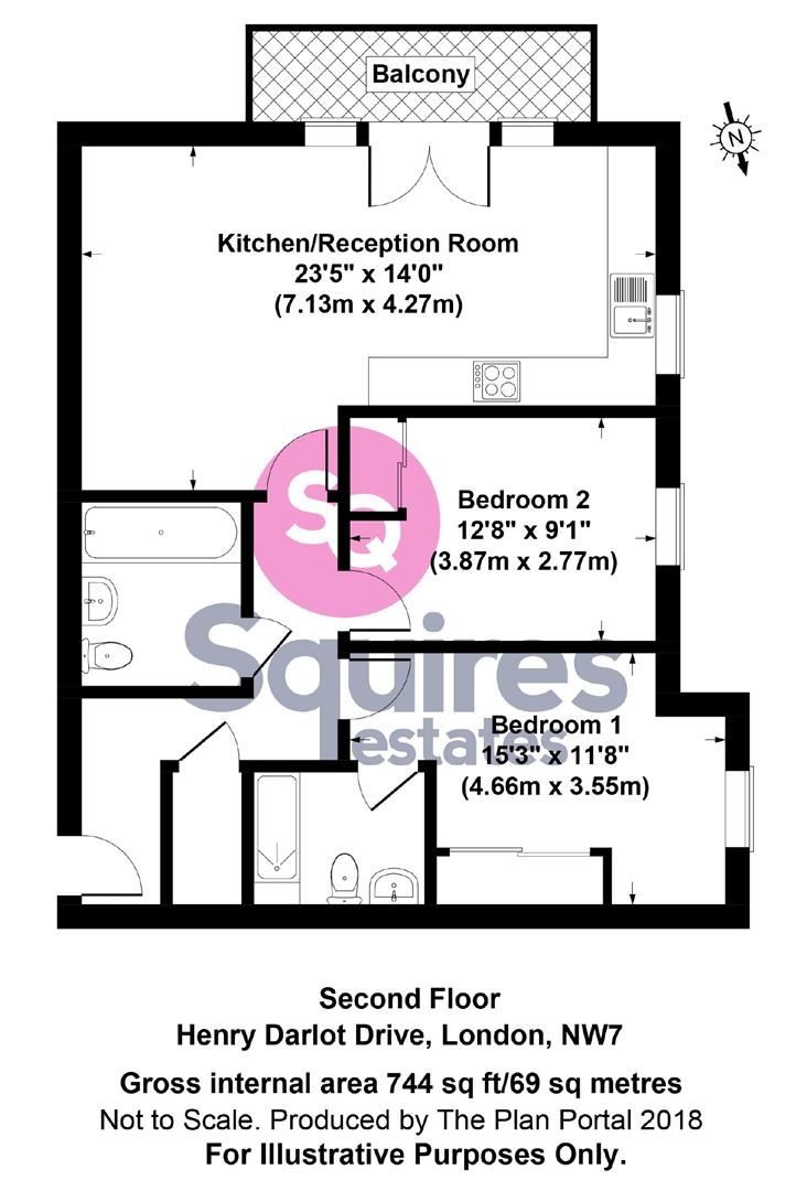 2 bed flat to rent in Henry Darlot Drive, Inglis Barracks, London NW7 ...