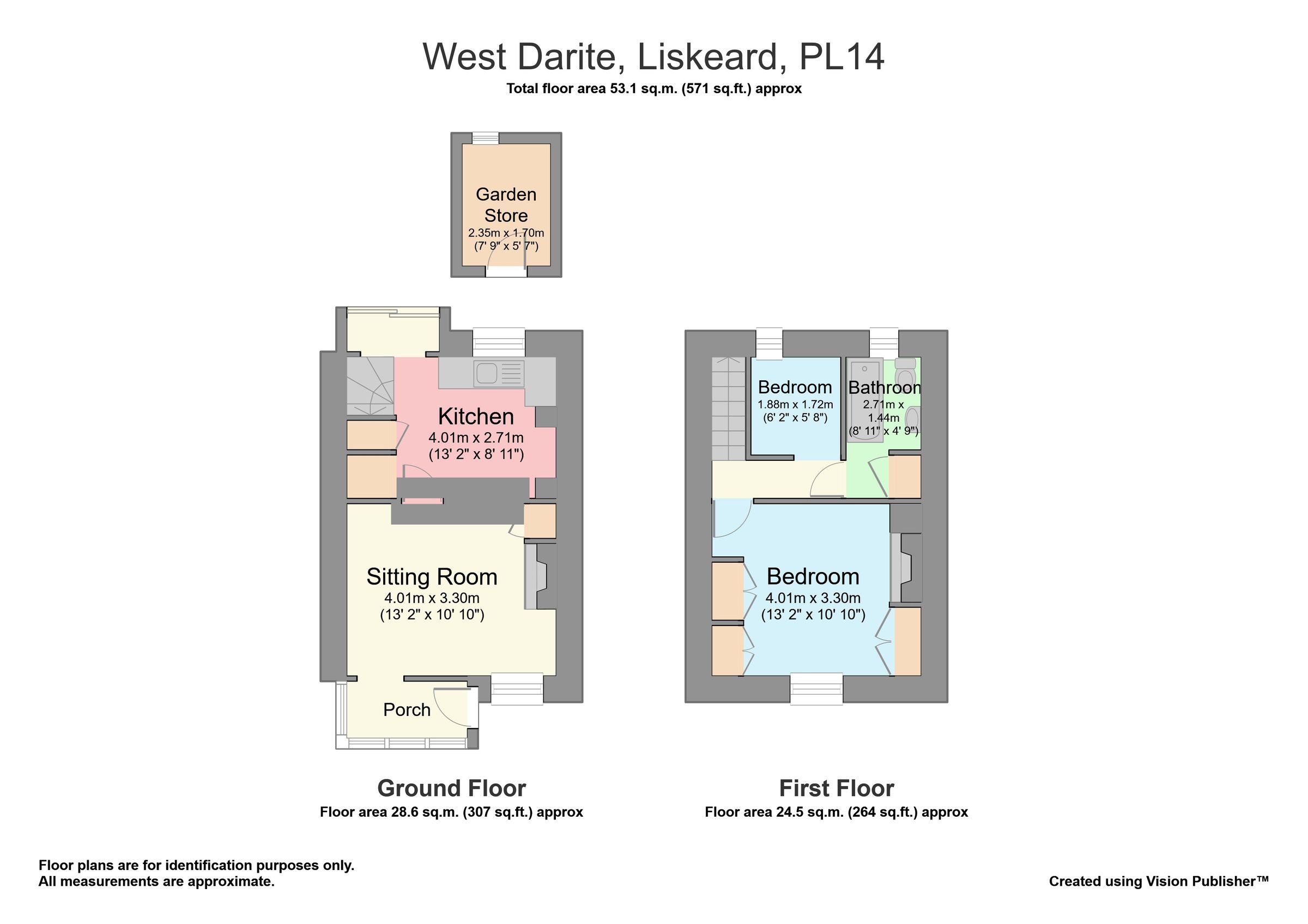 1 bed terraced house for sale in West Darite Terrace, Crow's Nest ...