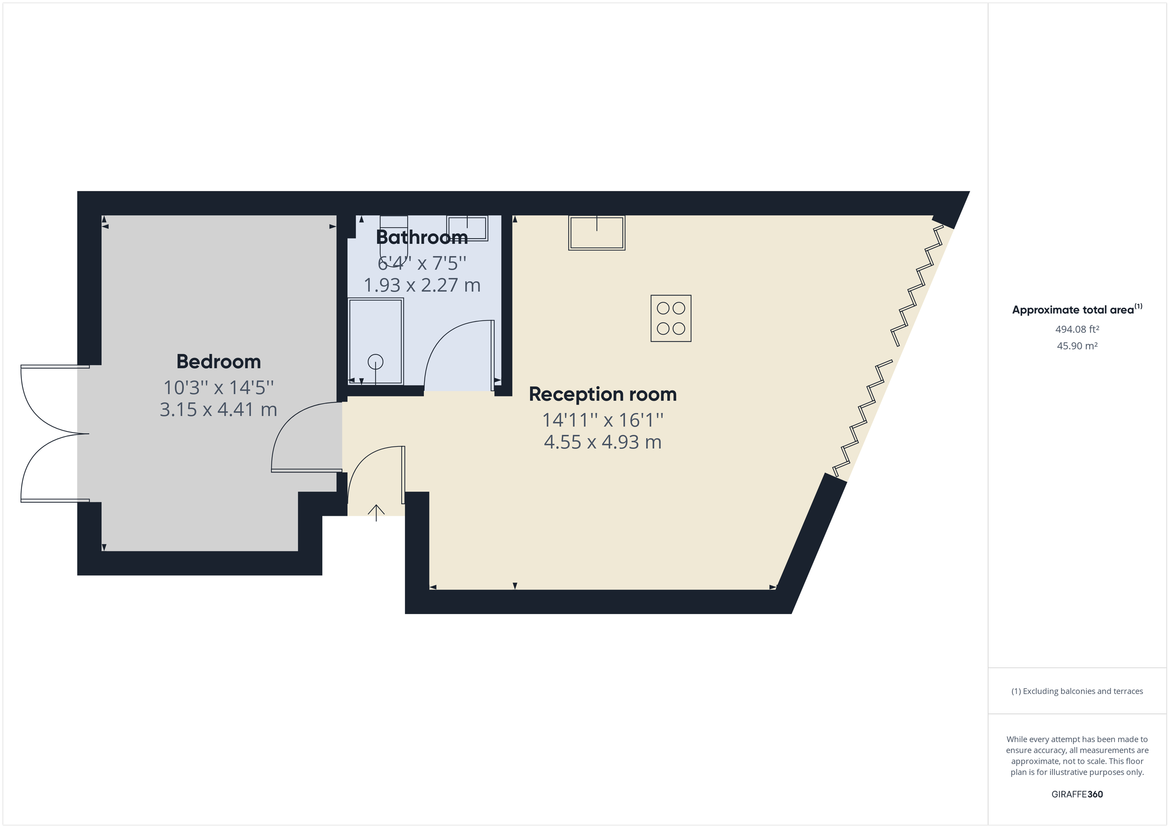 1 bed flat to rent in George Street, Reading, Berkshire RG1 - Zoopla