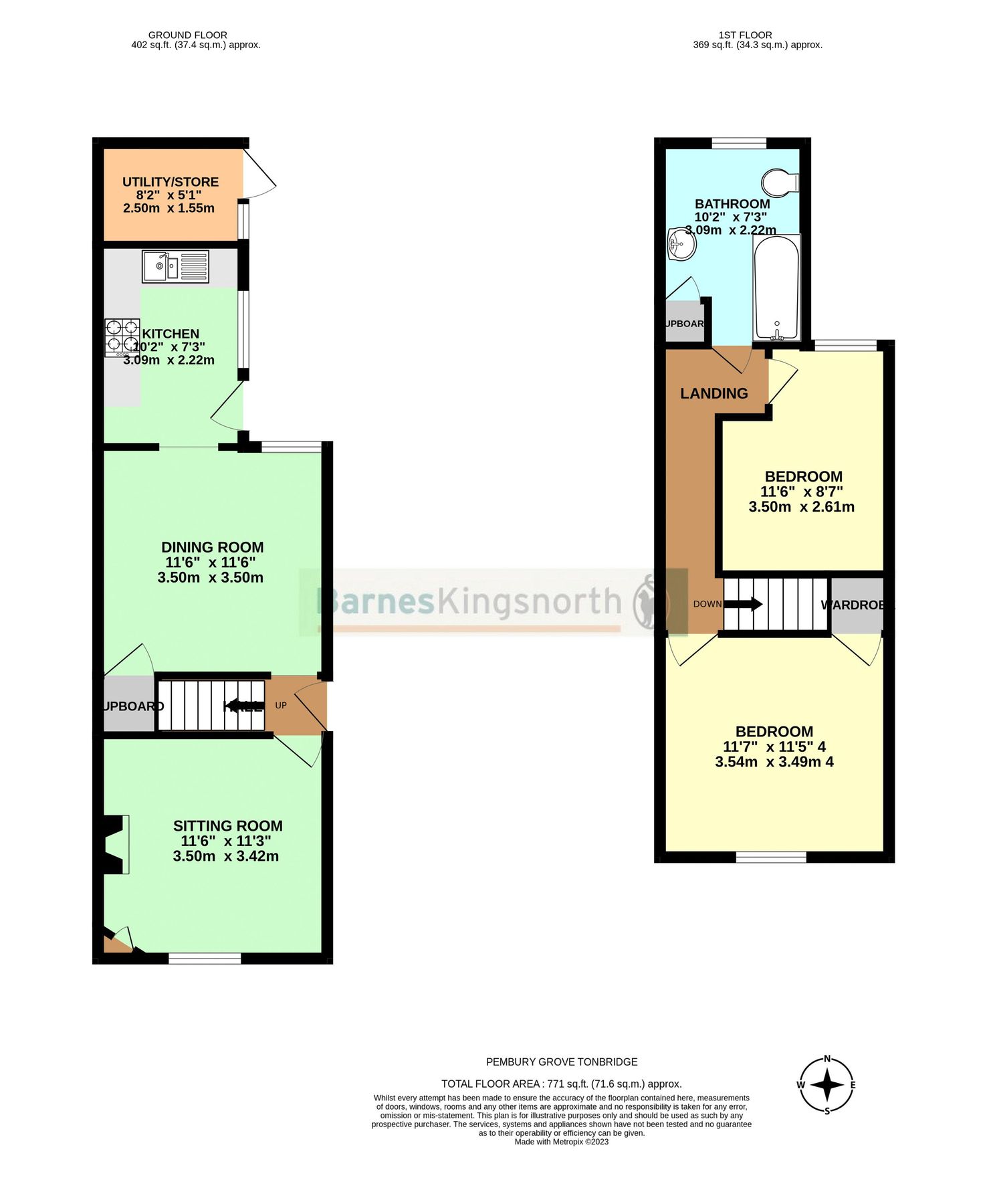 2 bed semi-detached house for sale in Pembury Grove, Tonbridge TN9 - Zoopla