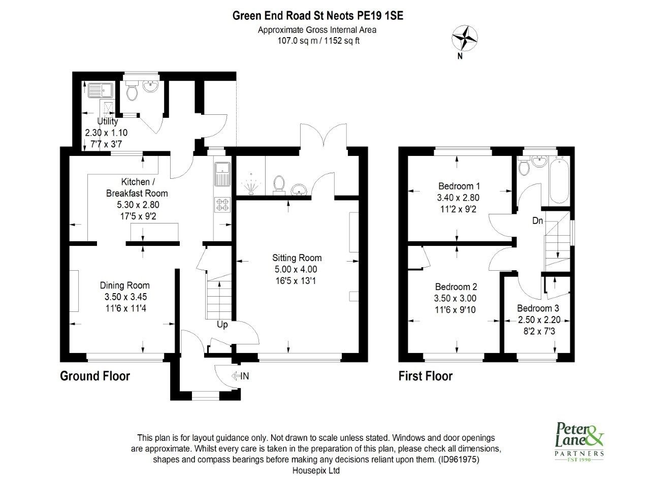 3 bed semi-detached house for sale in Green End Road, St Neots PE19 ...