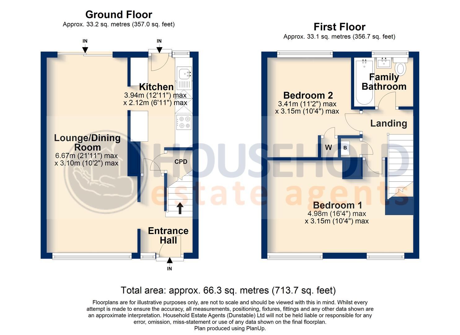 2 bed terraced house for sale in Tithe Farm Road, Houghton Regis ...