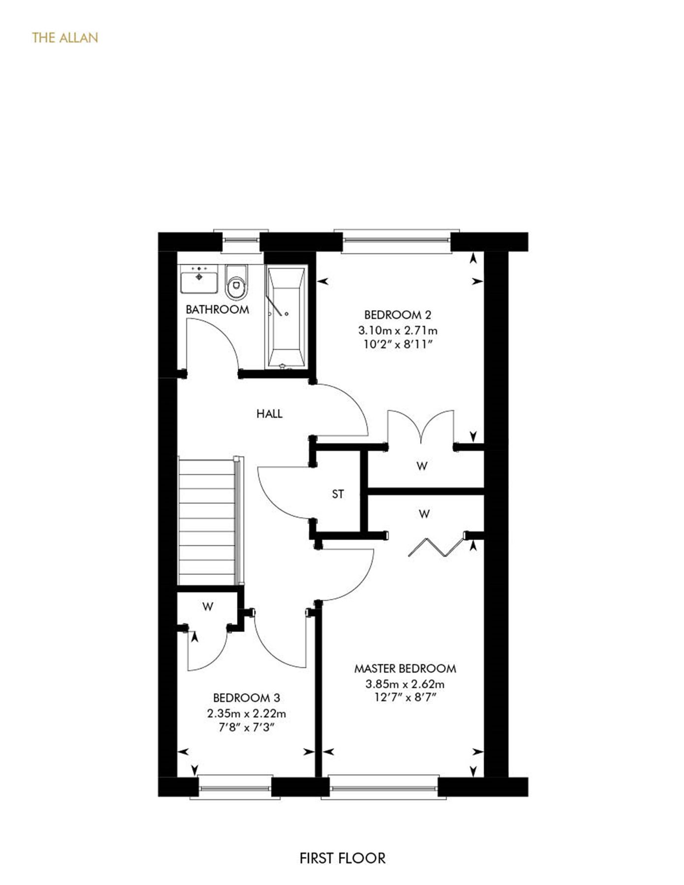 New home, 3 bed terraced house for sale in "Allan" at Persley Den Drive ...