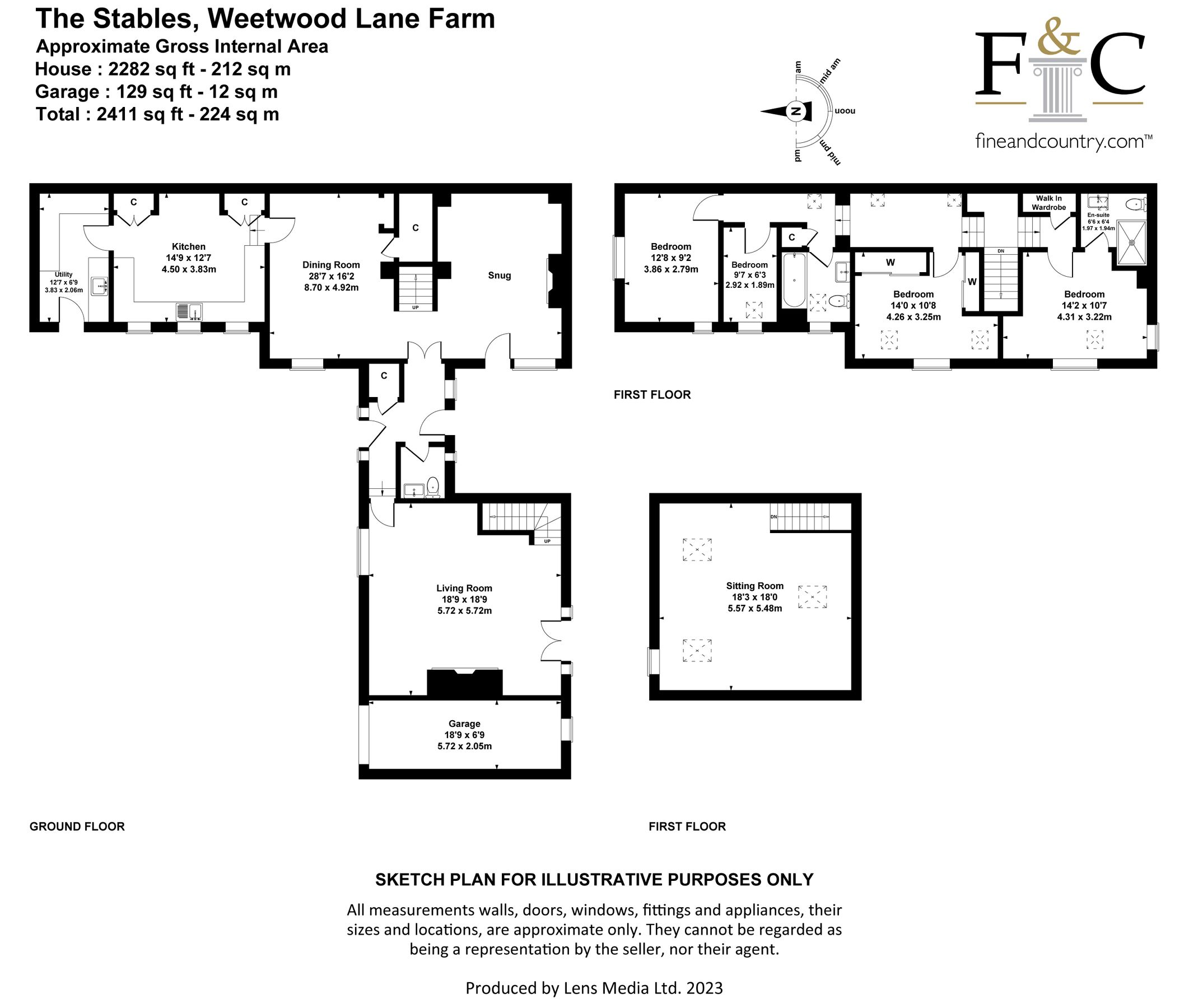 4 bed link-detached house for sale in The Stables, Weetwood Lane Farm ...