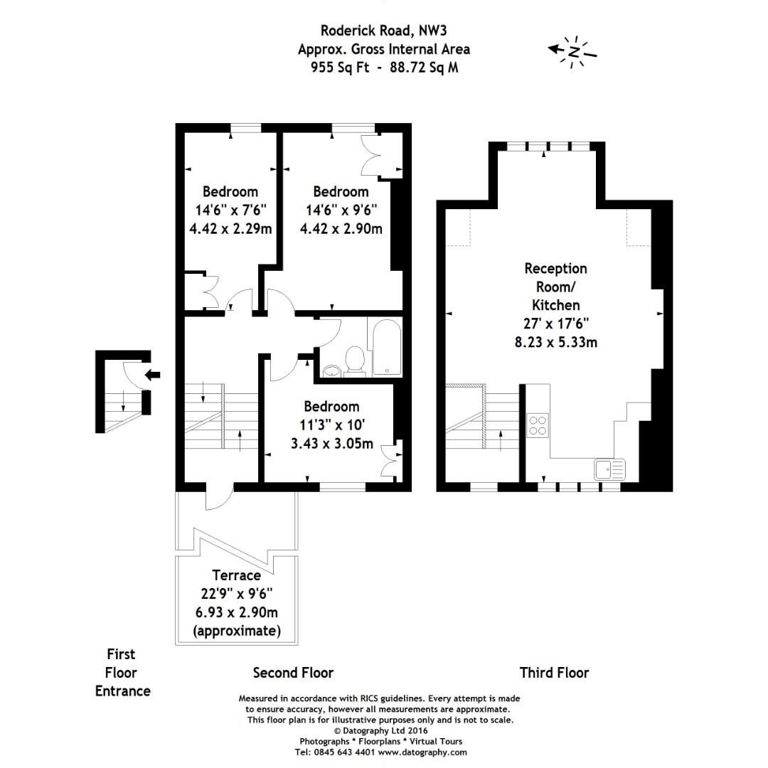 3 bed flat to rent in Roderick Road, London NW3 - Zoopla