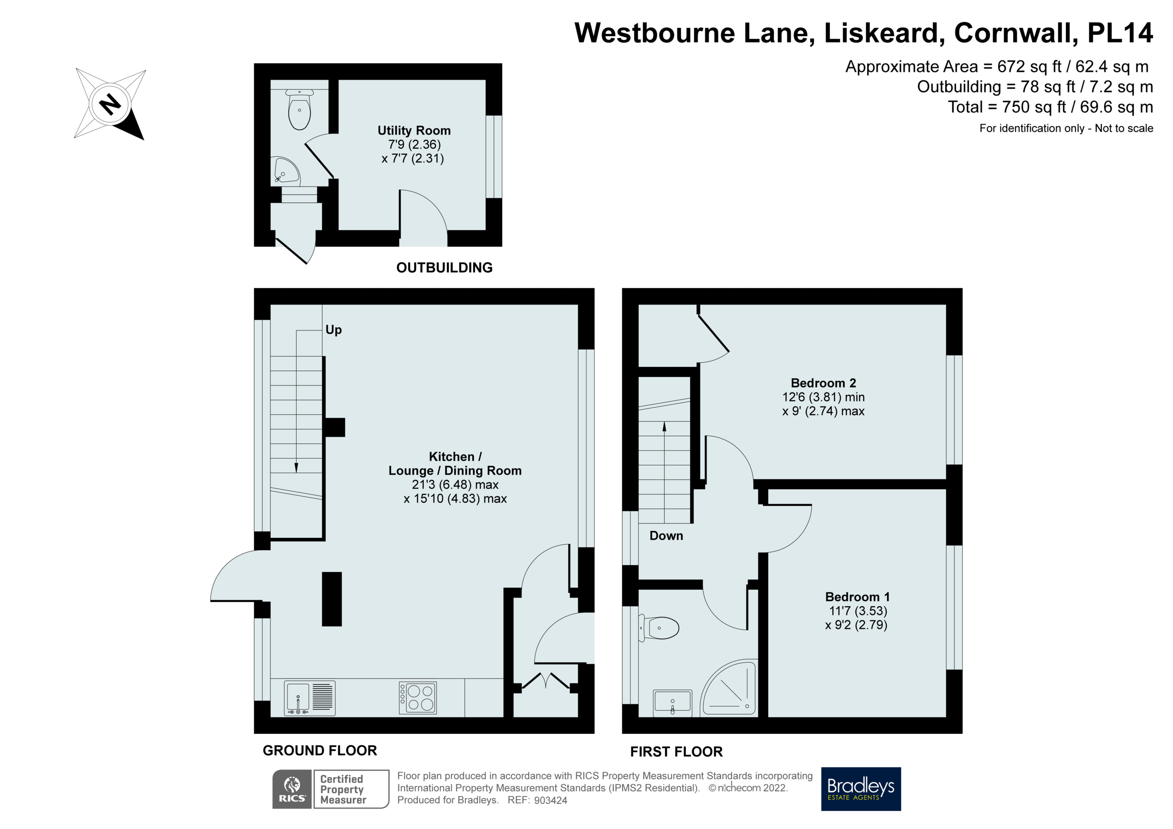 2 Bed Detached House For Sale In Westbourne Lane Liskeard Cornwall