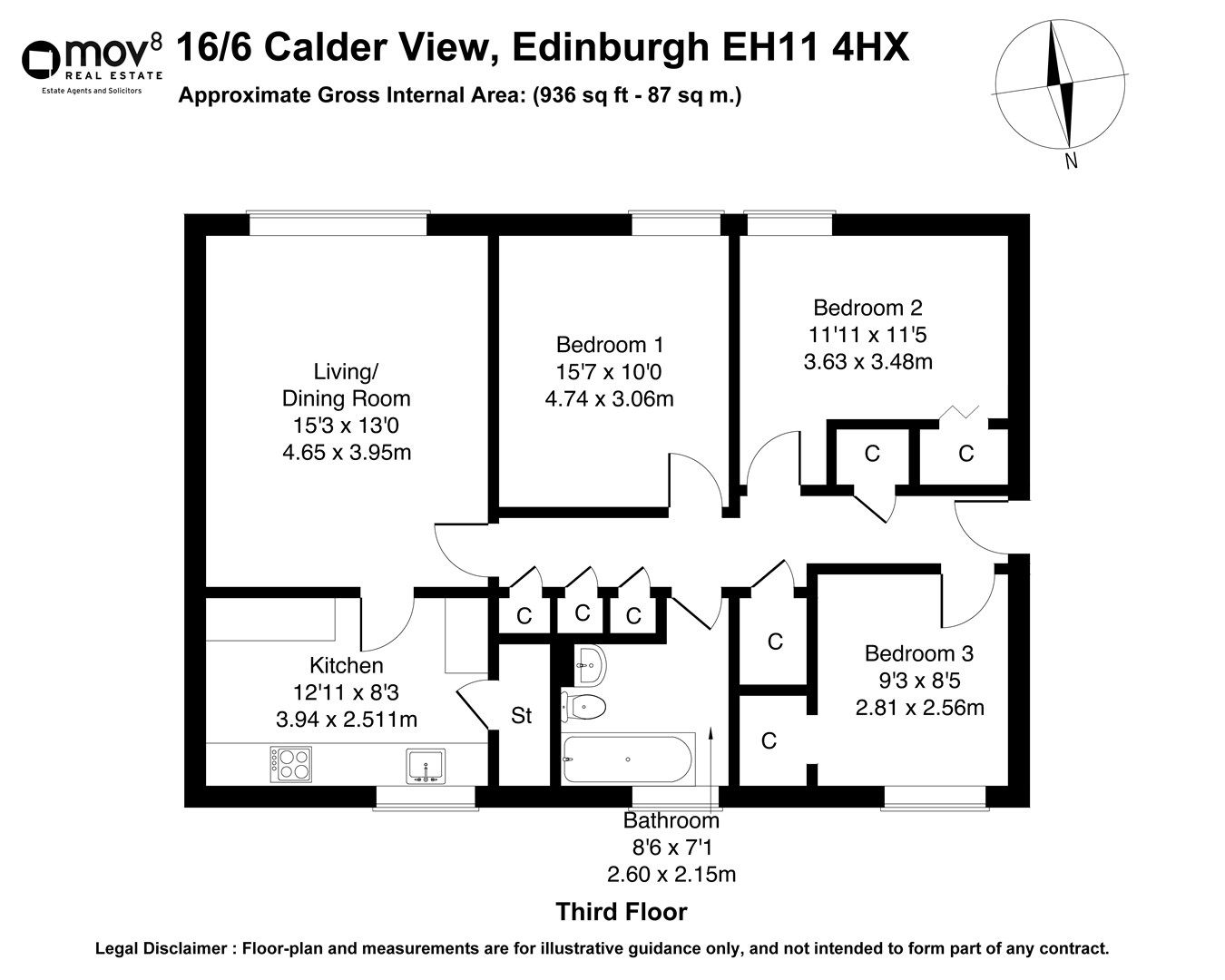 3 bed flat for sale in Calder View, Sighthill, Edinburgh EH11 - Zoopla
