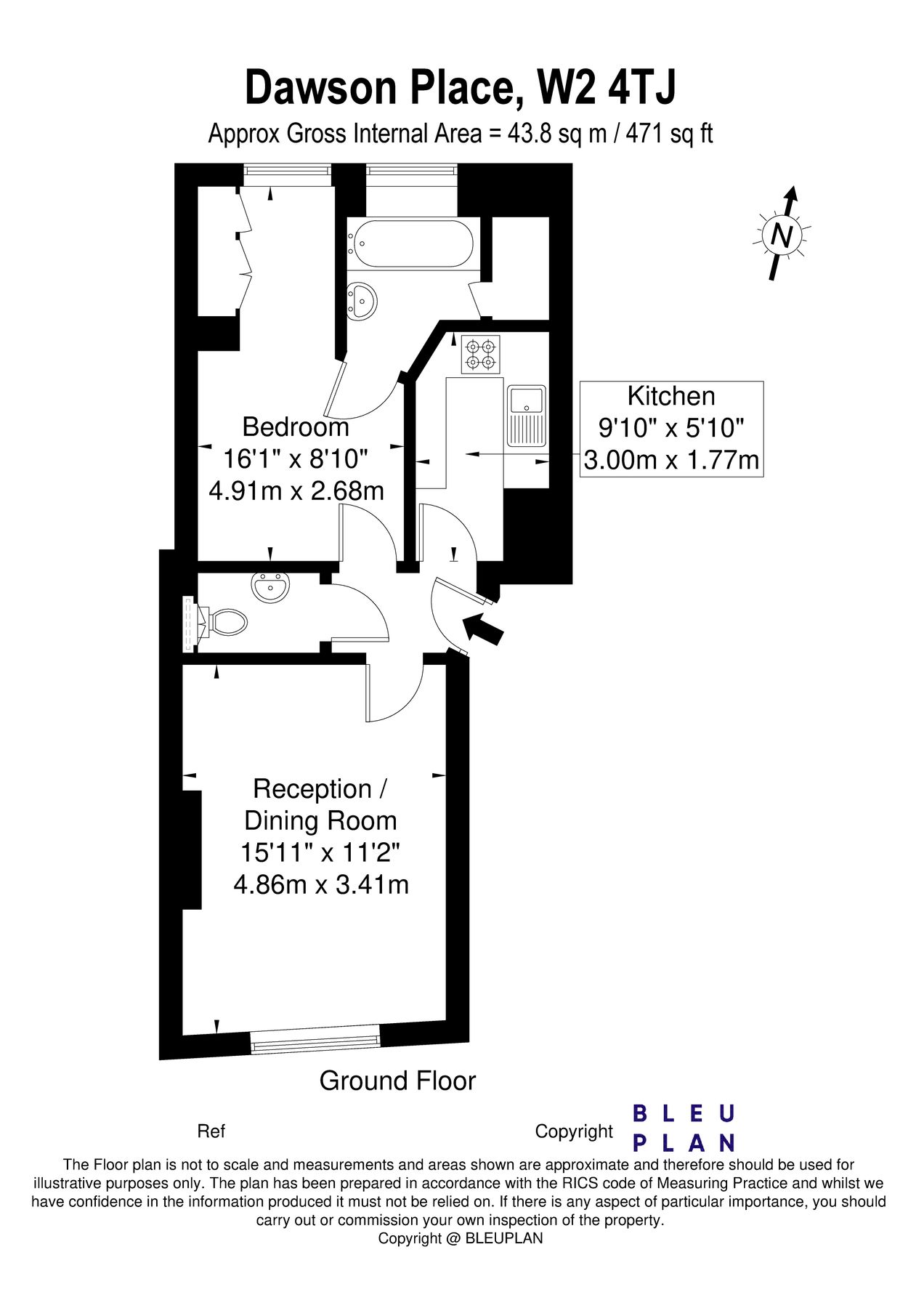 1 bed flat to rent in Dawson Place, London W2 - Zoopla