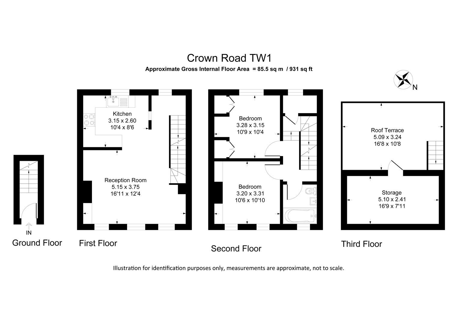 2 bed maisonette for sale in Crown Road, St Margarets, Twickenham TW1 ...