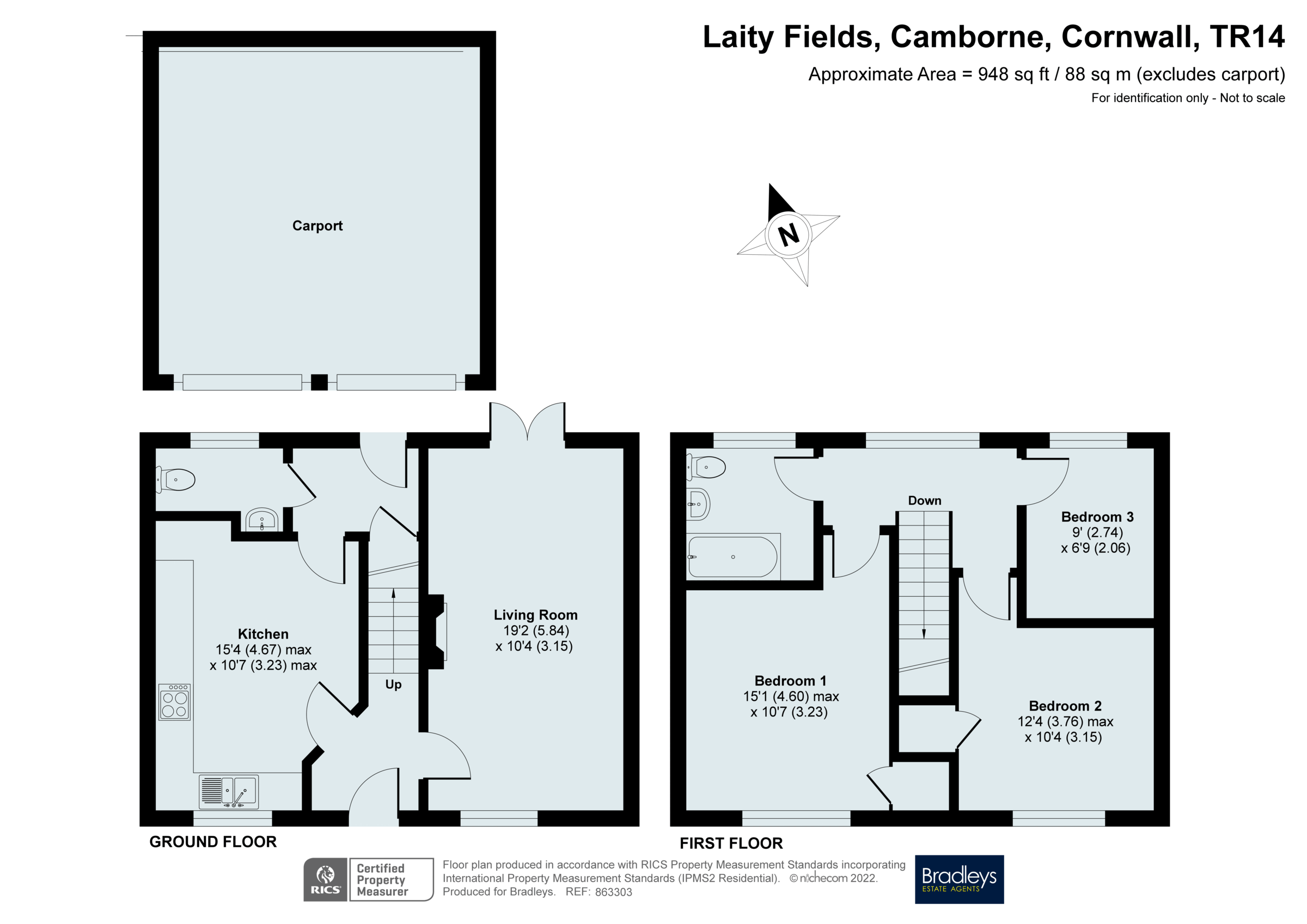 3 Bed Terraced House For Sale In Laity Fields Camborne Cornwall TR14 3-bed-terraced-house-for-sale-in-laity-fields-camborne-cornwall-tr14