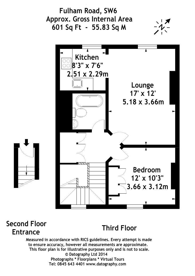 1 bed flat to rent in Fulham Road, Fulham, London SW6 - Zoopla