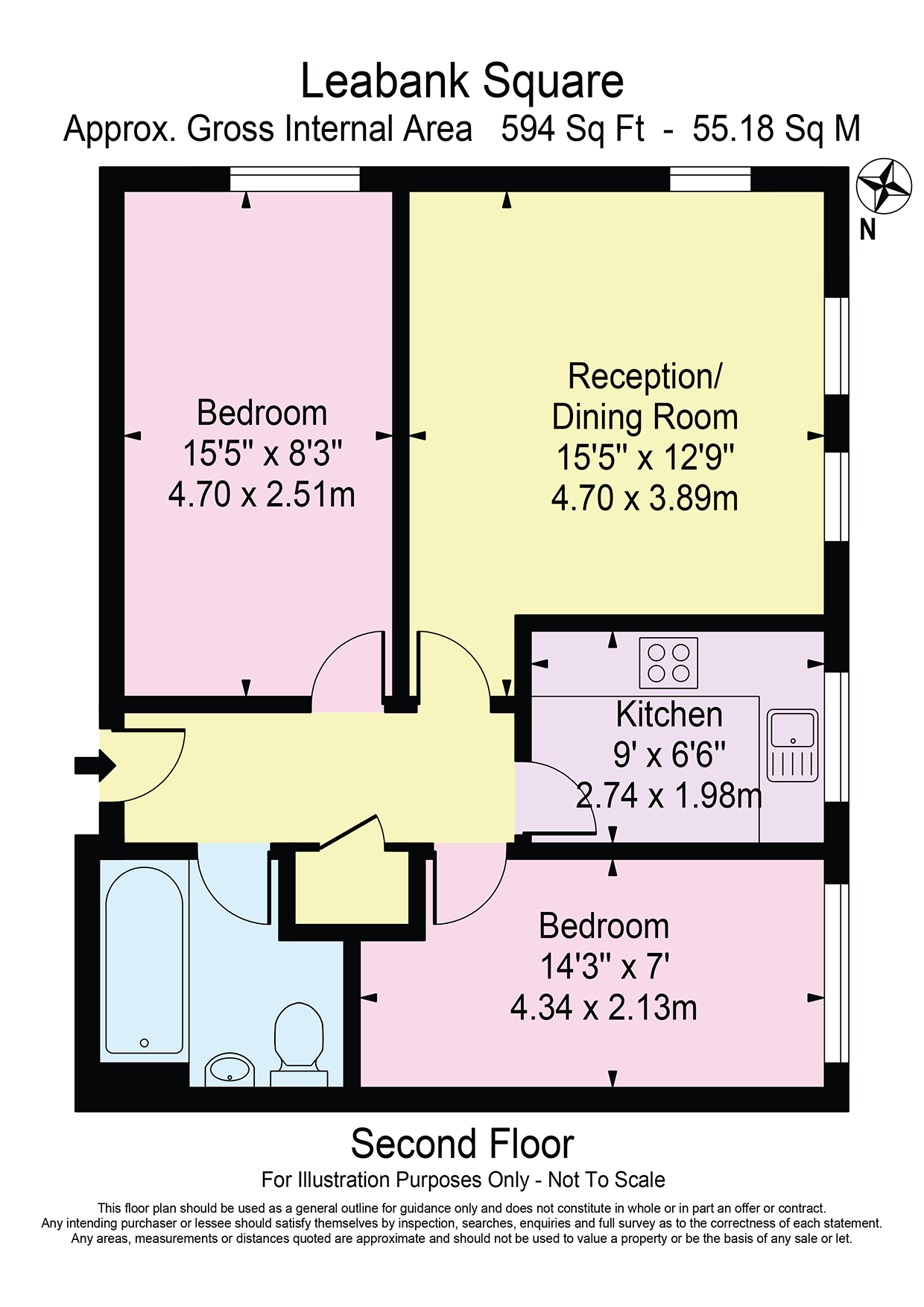 2 bed flat to rent in Leabank Square, London E9 - Zoopla