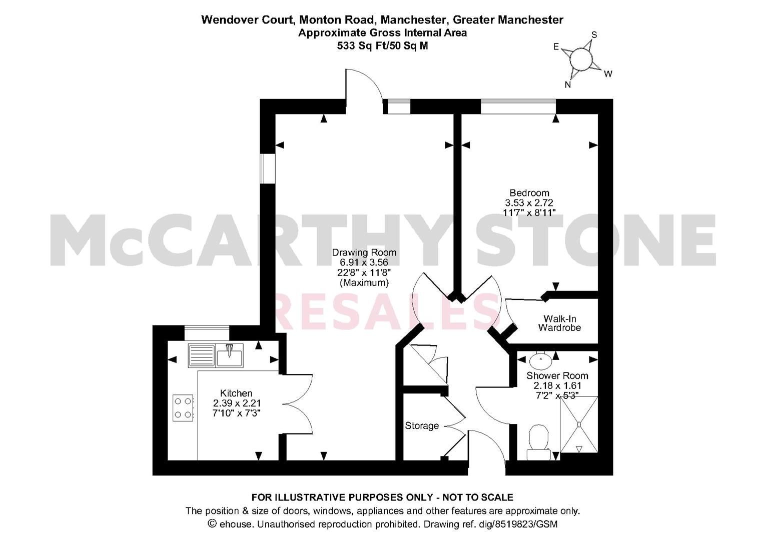 1 bed flat for sale in Wendover Court, 116-118 Monton Road, Eccles ...
