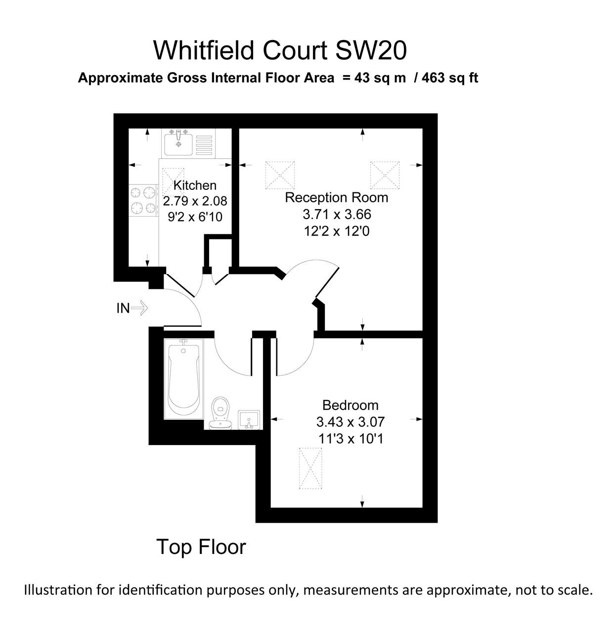 1 bed flat to rent in Whitfield Court, 508 Kingston Road, Wimbledon ...