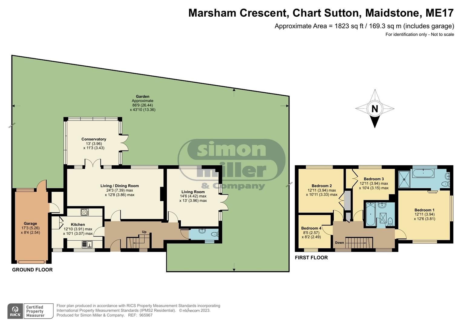 4 bed detached house for sale in Marsham Crescent, Chart Sutton ...