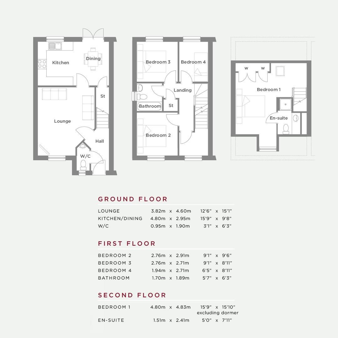 4 bed semi-detached house for sale in Plot 41, Miners Gate, Ellison ...